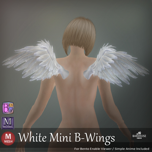 Second Life Marketplace - ::: B@R ::: White Mini B-Wings (BENTO)