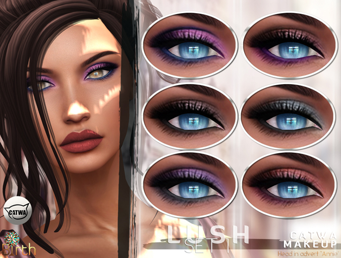 Second Life Marketplace - *Birth* 3rd Gen Catwa Eye Makeup - Lush - Set 1