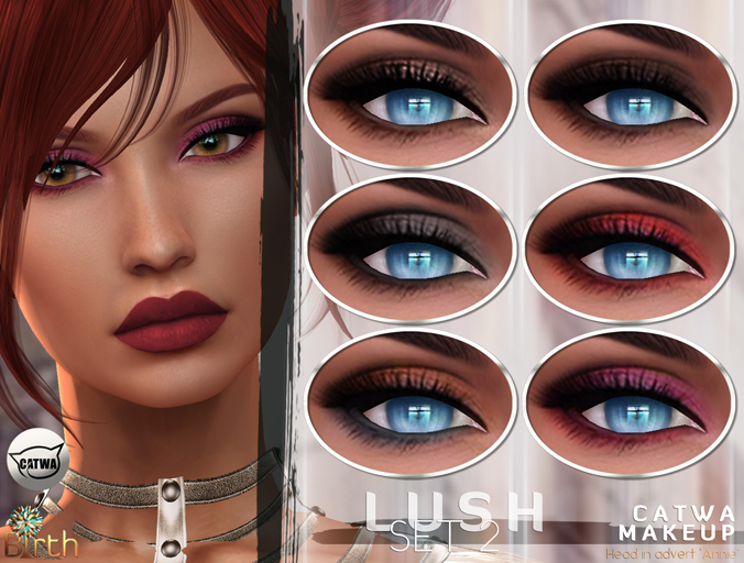 Second Life Marketplace - *Birth* 3rd Gen Catwa Eye Makeup - Lush - Set 2