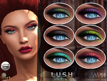 Second Life Marketplace - *Birth* 3rd Gen Catwa Eye Makeup - Lush - Set 3