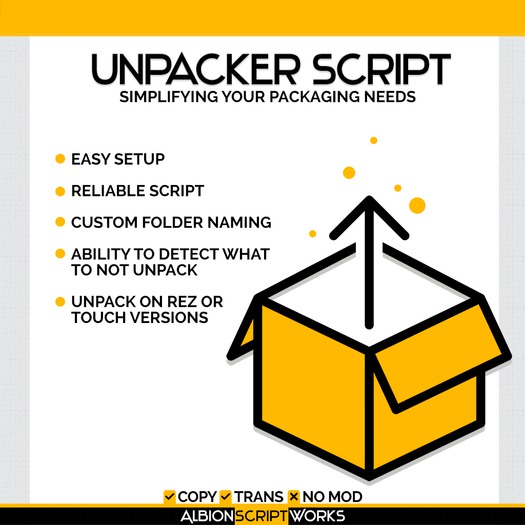 Second Life Marketplace - [ALBION] Simple Unpacker Scripts