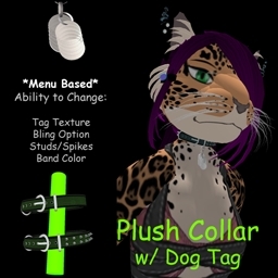 Second Life Marketplace - *TAP* Plush Collar w/ Dog Tags (scritped)