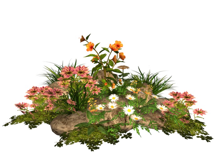 Second Life Marketplace - MSD - Rock Garden - 2 Hibiscus (13 LI) C/M