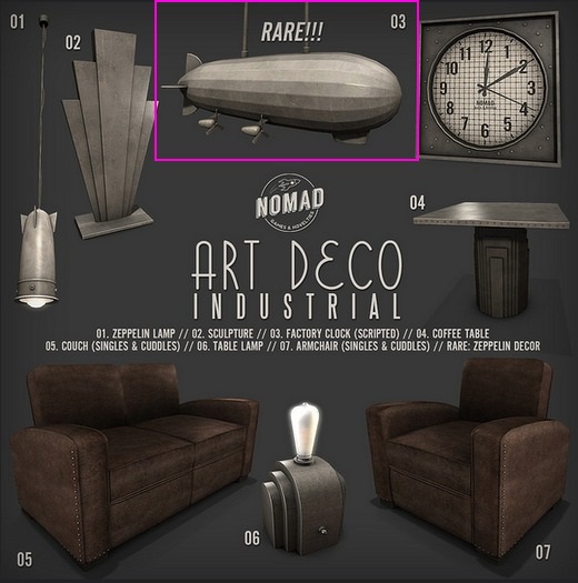 Second Life Marketplace - NOMAD // Art Deco Industrial // RARE Zeppelin ...