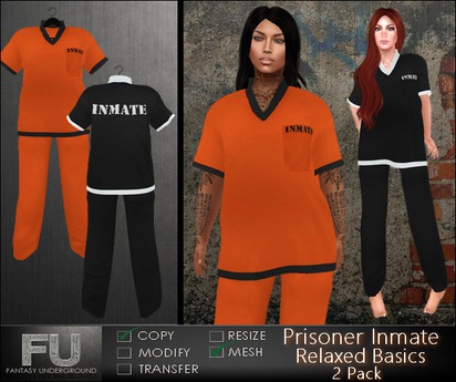 Second Life Marketplace - Prisoner Inmate Relaxed Basics 2 Pack ...