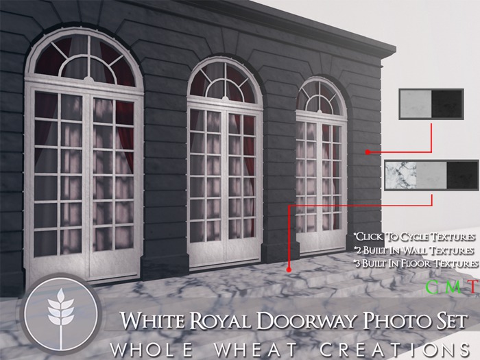 Second Life Marketplace - WHOLE.WHEAT - White Royal Doorway Photo Set ...