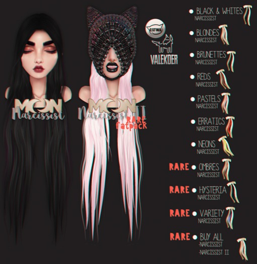 Second Life Marketplace - Moon. Hair // - Neons - Narcissist