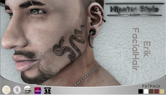 Second Life Marketplace [hipster Style] Erik Facial Hair Fatpack