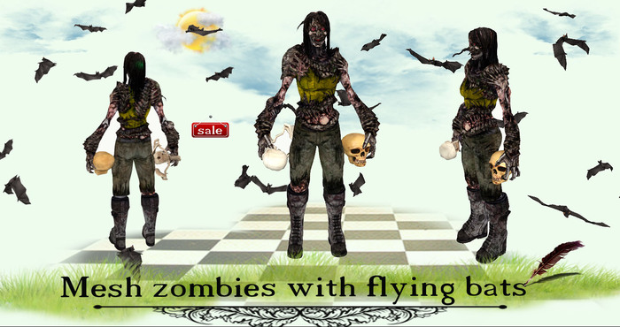 Second Life Marketplace - Mesh zombies with flying bats(modify&trasfert ...