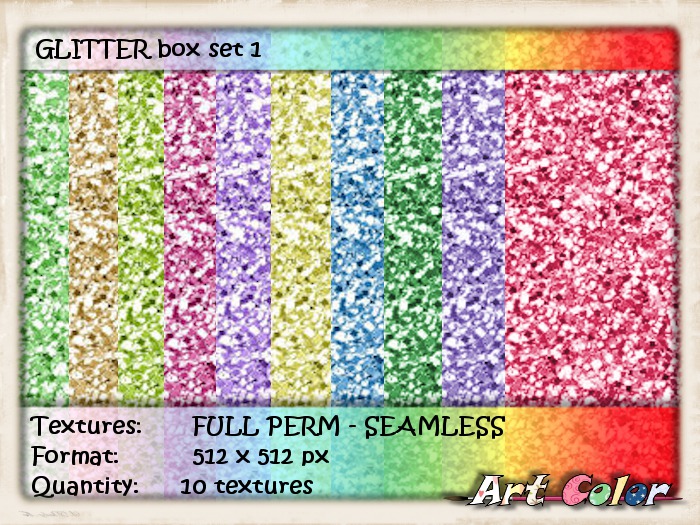 Second Life Marketplace - (ArtColor) Glitter box set 1 - full perm