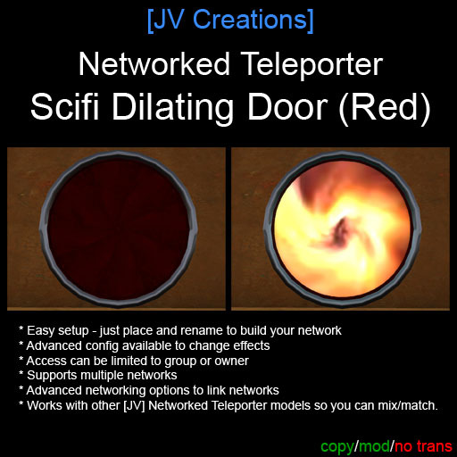 Second Life Marketplace - Scifi Dilating Door (Red) Networked ...