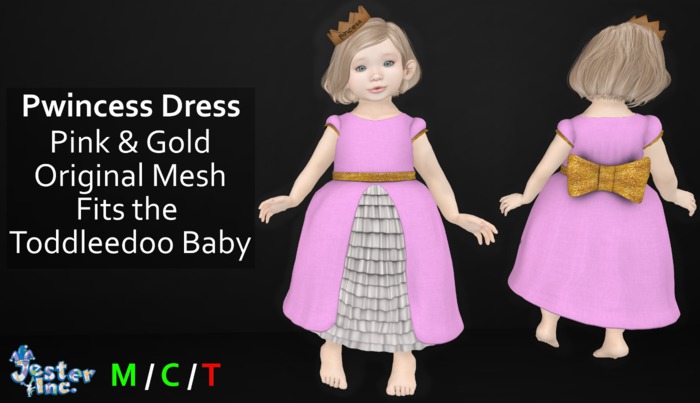 Second Life Marketplace - [Jester Inc.] Pwincess Dress - Pink & Gold