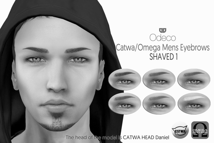 Second Life Marketplace - ::Odeco::Catwa/Omega Mens eyebrow shaved1 DEMO