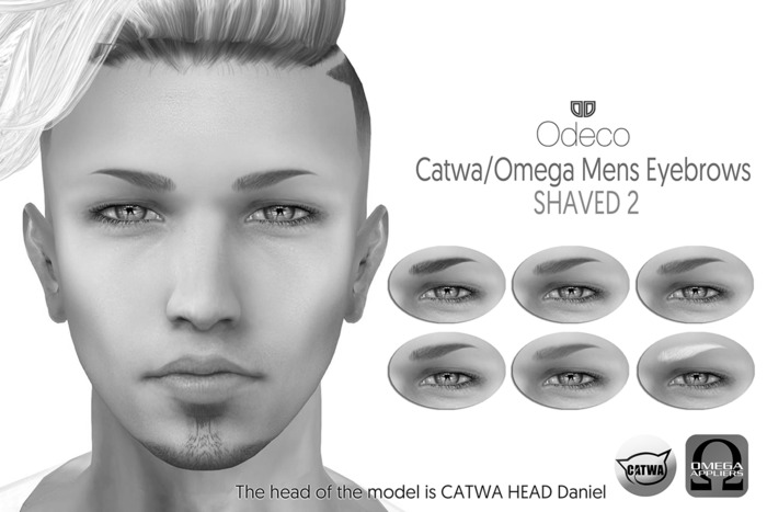 Second Life Marketplace - ::Odeco::Catwa/Omega Mens eyebrow shaved2 DEMO