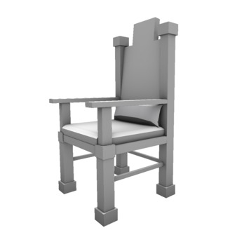 Second Life Marketplace - Wood Block Throne [MESH]