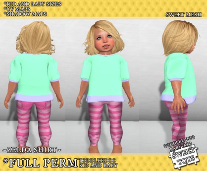 Second Life Marketplace - ~*Sweet Mesh*~ DEMO F17~ Zelda Shirt