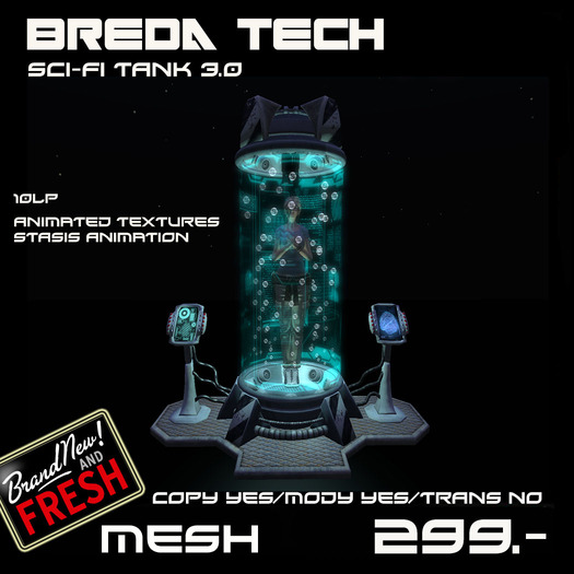 Second Life Marketplace - Breda Tech Stasis Tank 3.0 (Boxed)
