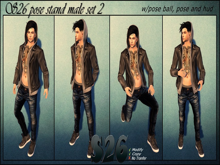 Second Life Marketplace - s26 pose stand male set 2