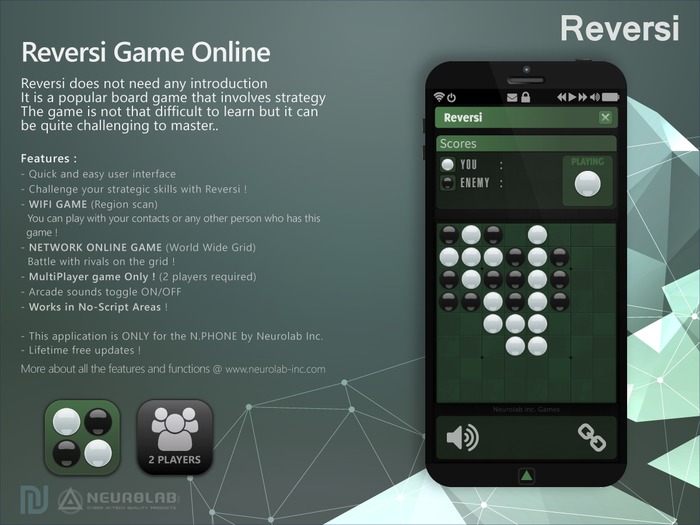 Second Life Marketplace - Reversi (N.PHONE Games) [Neurolab Inc.]
