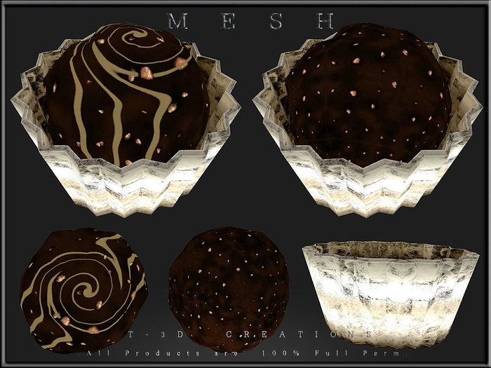 Second Life Marketplace - T-3D Creations [ Chocolate Truffle ] Mesh ...