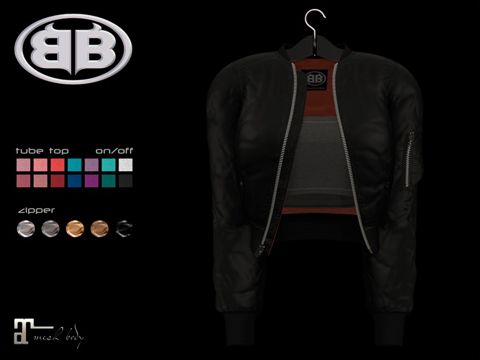 Second Life Marketplace - [BB] Bomber Jacket & Tube Top - Maitreya Lara ...