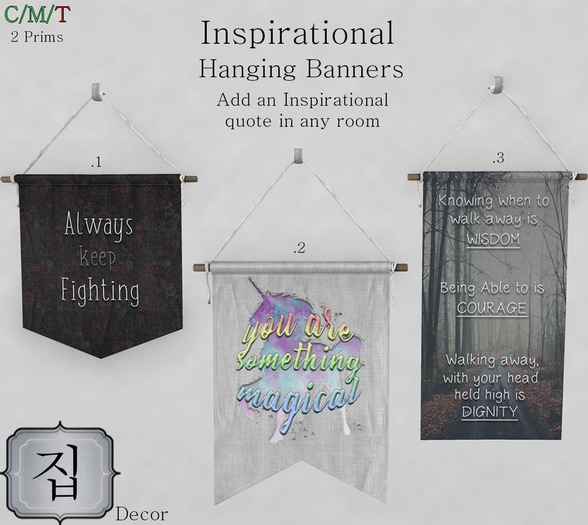Second Life Marketplace - TS{Home} Inspirational Hanging Banners