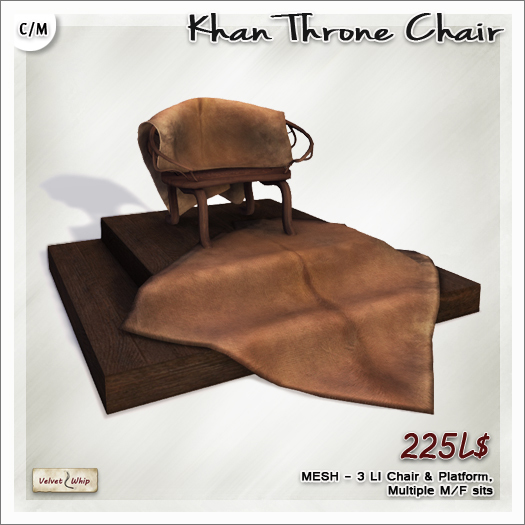 Second Life Marketplace - [V/W] Khan Throne Chair - Medieval Fantasy ...