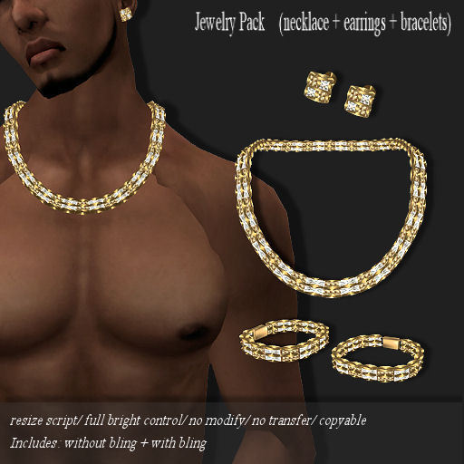 Second Life Marketplace - [DEMO] JEWELRY PACK DG GOLD (M) -RYCA-
