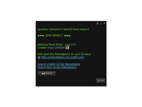 Second Life Marketplace - winHUD Easy Inspect