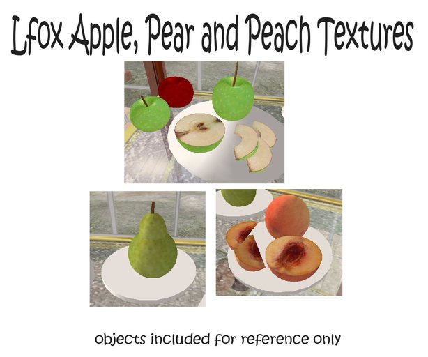 Second Life Marketplace - lfox Real Food Textures - Apple Pear Peach