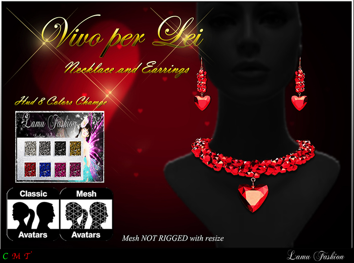 Second Life Marketplace - -Lamu Fashion-*Vivo per Lei* Necklace and ...