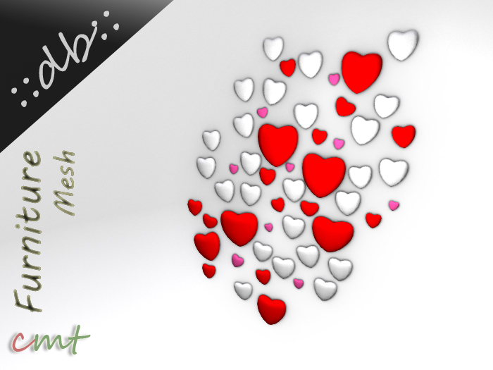 Second Life Marketplace - ::db:: Hearts Mural Wall Decoration I