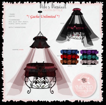 Second Life Marketplace - Bebe's Bassinet {Goth} Blue