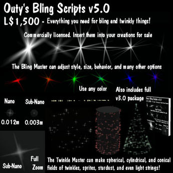 Second Life Marketplace - Outy's Bling Scripts v5.0 - Blings, Sparkles ...