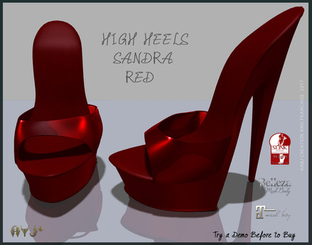 Second Life Marketplace - EXCLUSIVE SHOES MESH MOD: SANDRA RED *NEW ...