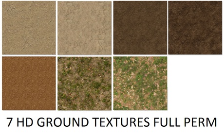 Second Life Marketplace - 7 HD GROUND TEXTURES FULL PERM 1024x1024 size
