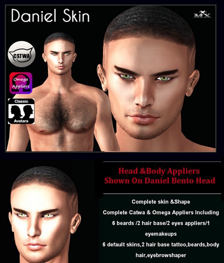 Second Life Marketplace - [MX] Daniel Skin/&Shape for Bento Heads/Catwa ...