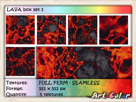 Second Life Marketplace - (ArtColor) Lava box set 1 - full perm