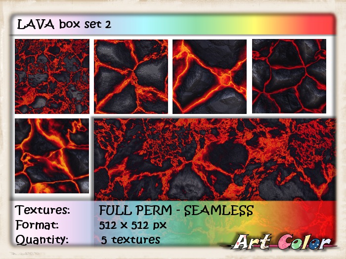 Second Life Marketplace - (ArtColor) Lava box set 2 - full perm
