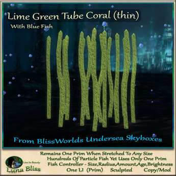 Second Life Marketplace - Coral - Lime Green Tube Coral (thin) With ...