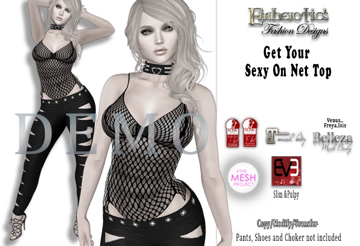 Second Life Marketplace Demo ~ Get Your Sexy On ~ Net Top Only