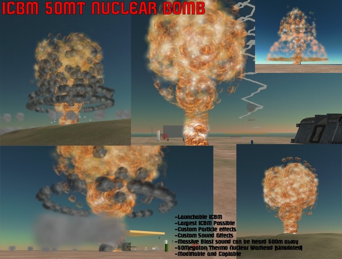 Second Life Marketplace - 50 MEGATON ICBM NUCLEAR WARHEAD NUKE MISSILE