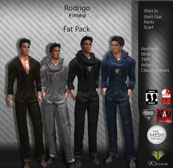 Second Life Marketplace - Res_Rodrigo Outfit (Fitted)Blue night