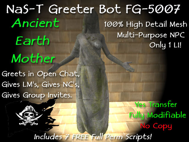 Second Life Marketplace - NaS-T Greeter Bot FG-5007 Earth Mother Mesh ...