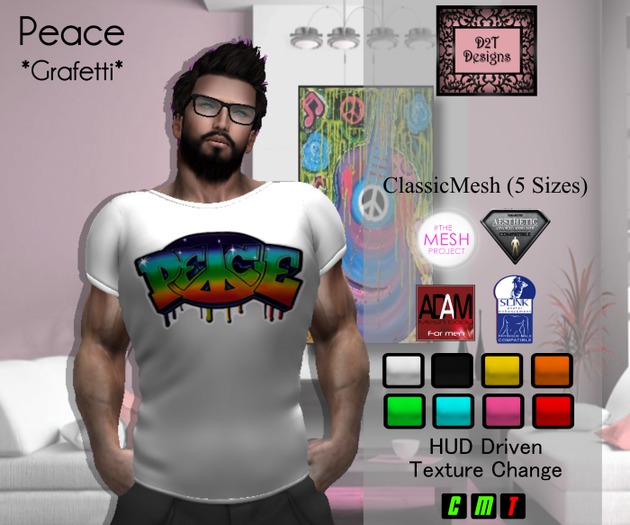 Second Life Marketplace - [D2T Designs] Peace Grafetti [M] [box]