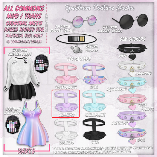 Second Life Marketplace - [ abrasive ] Spectrum Couture - Leg Garter ...