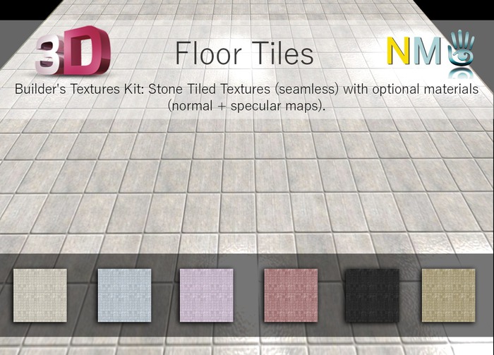 Second Life Marketplace - Floor Tiles Seamless Builders Textures Kit ...