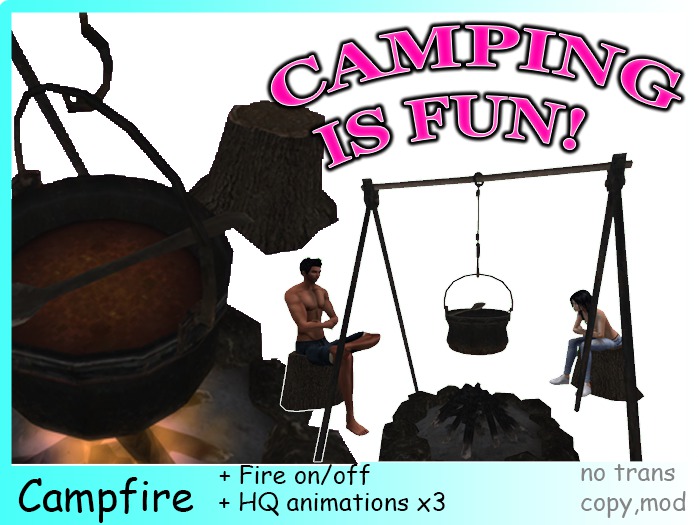 Second Life Marketplace - Campfire with Pot made of Iron