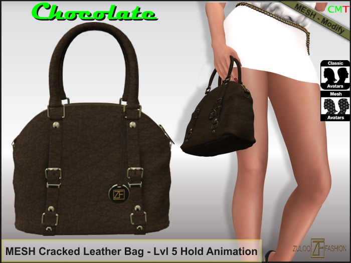Second Life Marketplace - Zuloo-MESH Leather Bag - Lvl 5 Animation ...