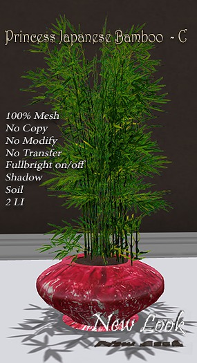 Second Life Marketplace - Princess 100% Mesh Japanese Vase and Bamboo ...